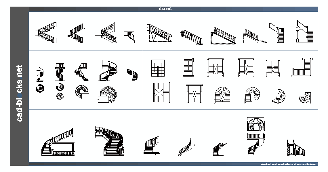 Others CAD Blocks Stairs In Plan And Elevation View